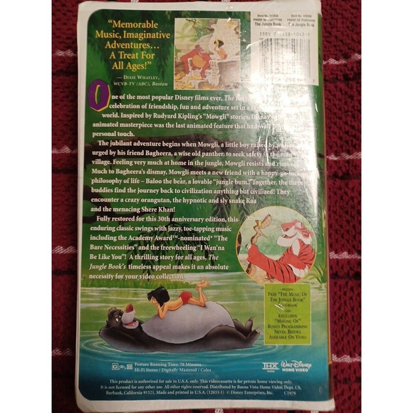 Media | Disneys The Jungle Book Vhs 1997 Masterpiece Collection Vhs ...